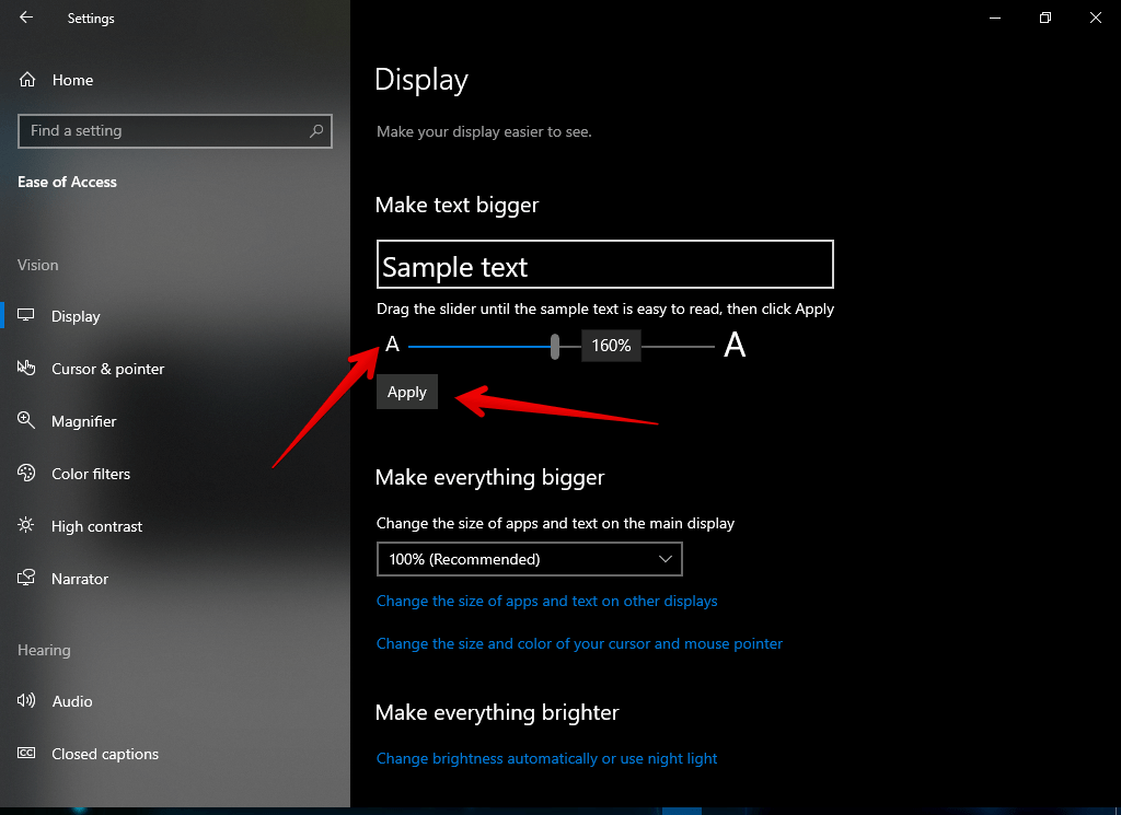 How To Change Windows 10 Font Size Increase Font Size with Screenshot 